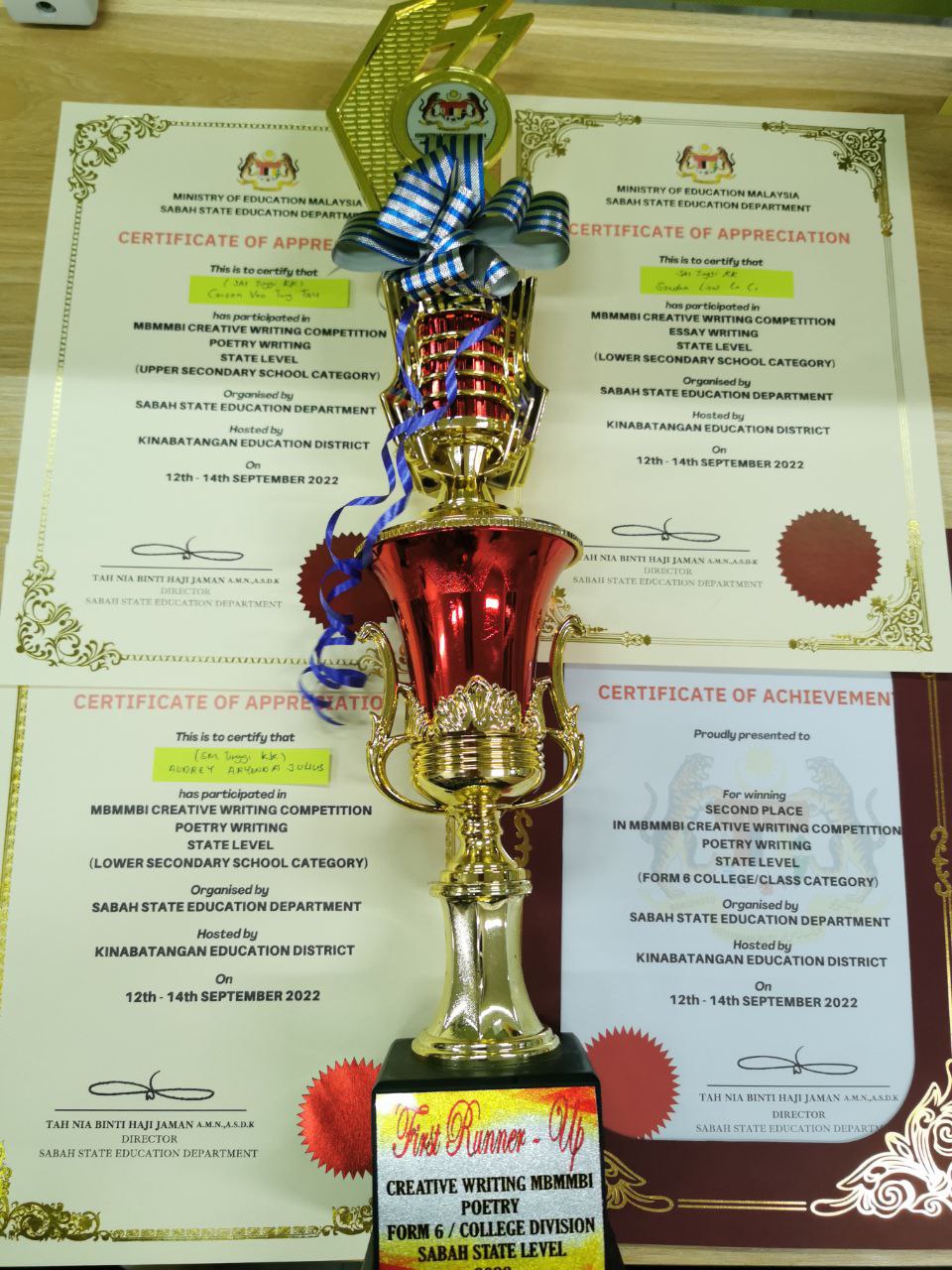 MBMMBI Creative Writing Competition – 亚庇中学