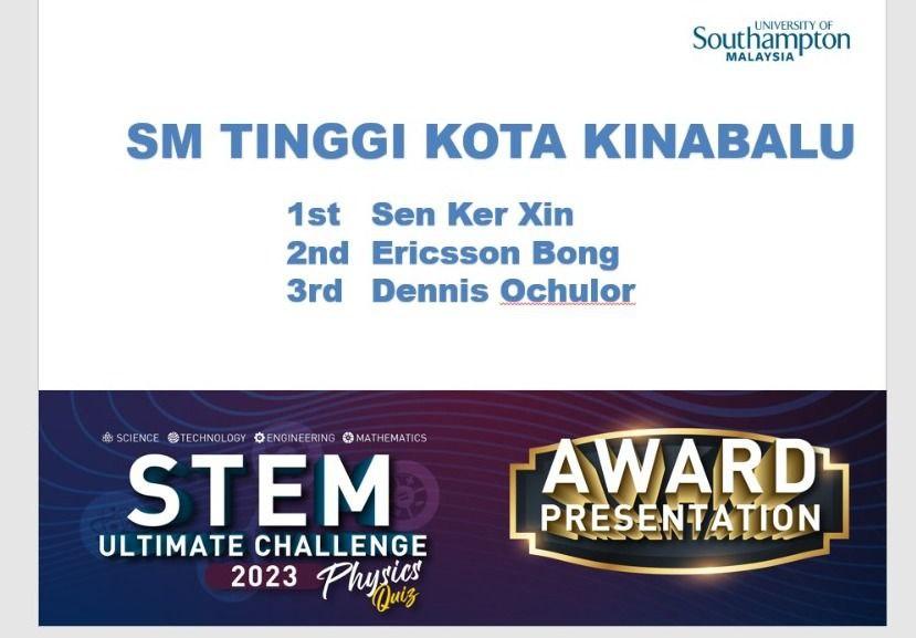UOSM STEM ULTIMATE CHALLENGE 2023-Physics for Engineers – 亚庇中学