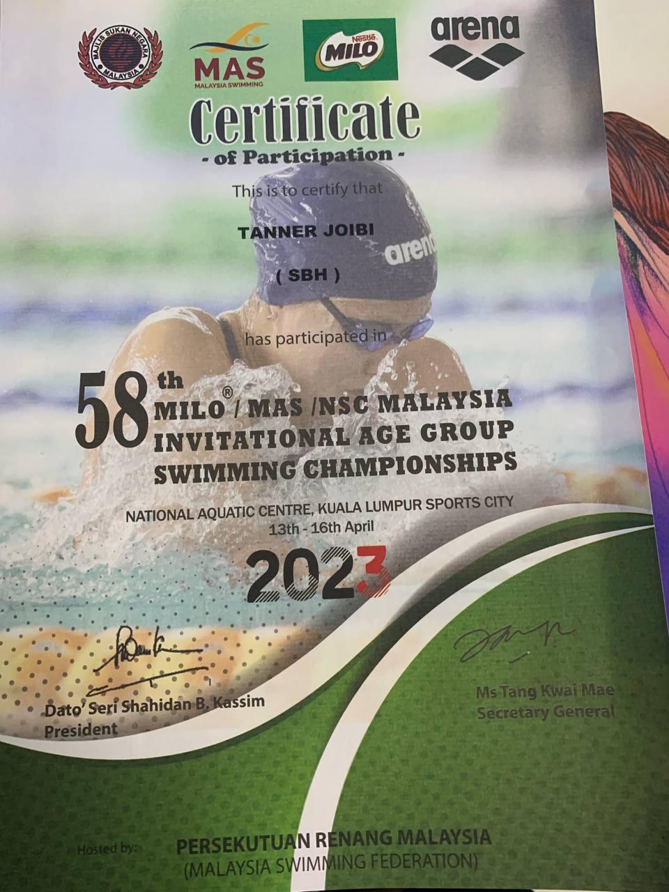 58th MILO / MAS/NSC MALAYSIA INVITATIONAL AGE GROUP SWIMMING ...